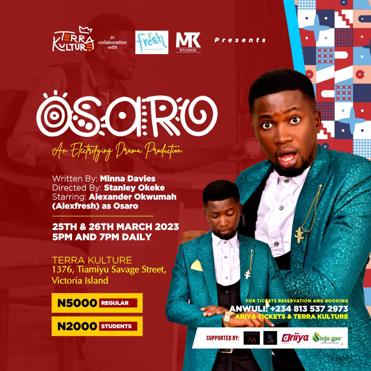OSARO: AN ELECTRIFYING DRAMA PRODUCTION, WILL BE SHOWING LIVE AT TERRA CULTURE ~Ajasa-Info ...