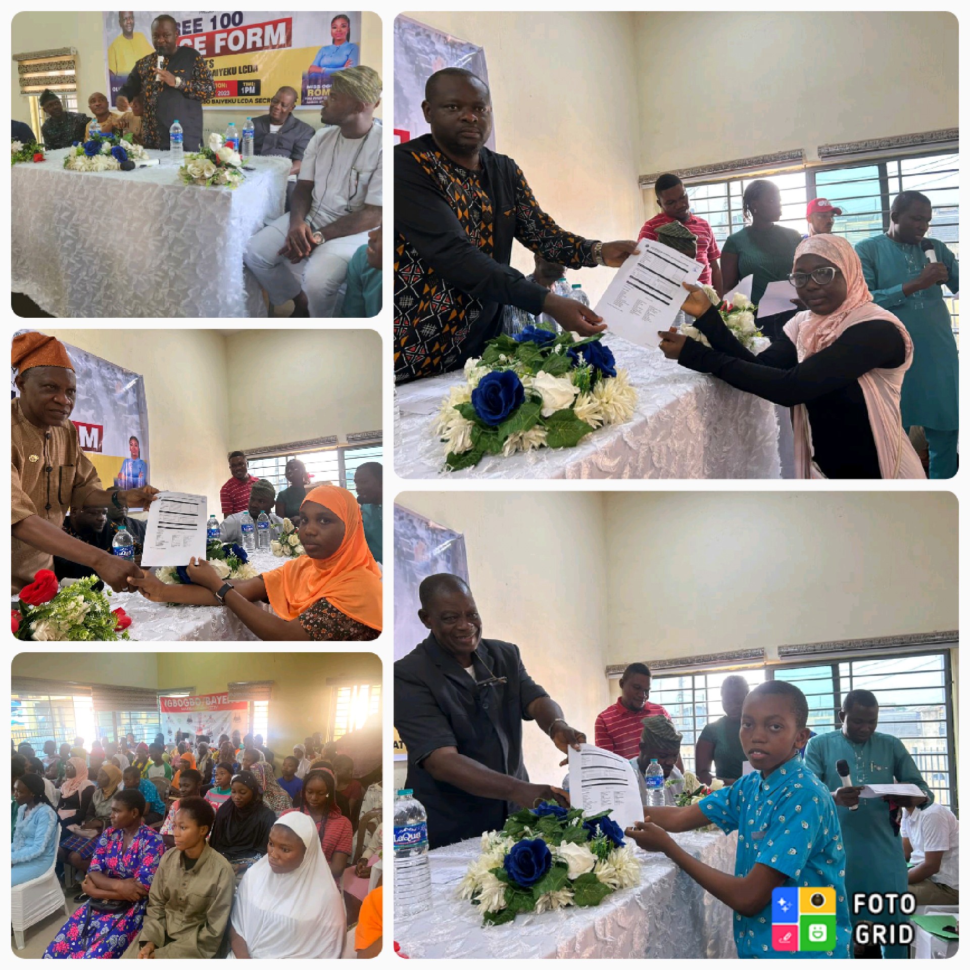 Builder Olusesan Daini presents 100 free GCE forms to students in ...