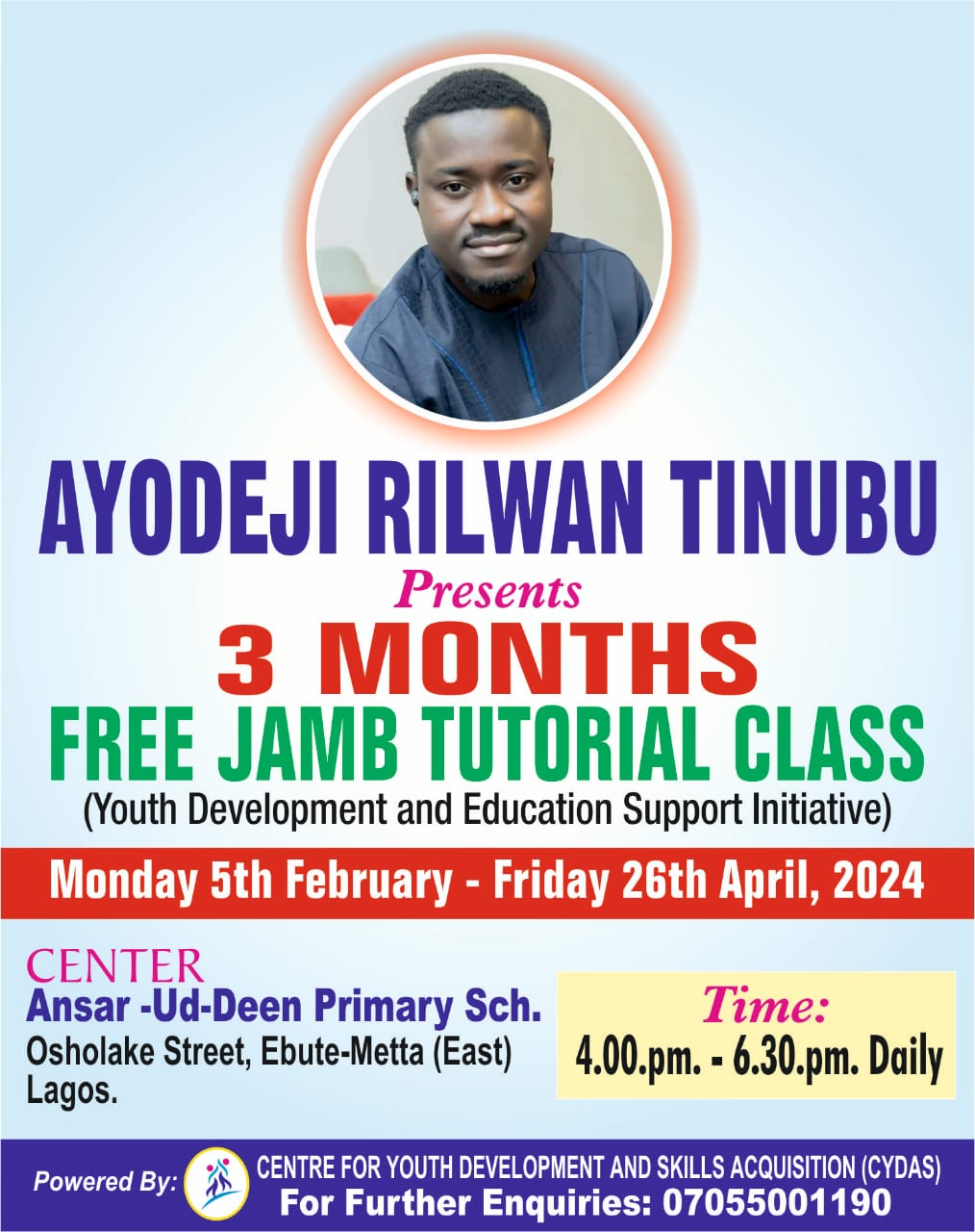 AYODEJI RILWAN TINUBU SET TO ORGANIZE FREE JAMB CLASSES FOR 200 ...