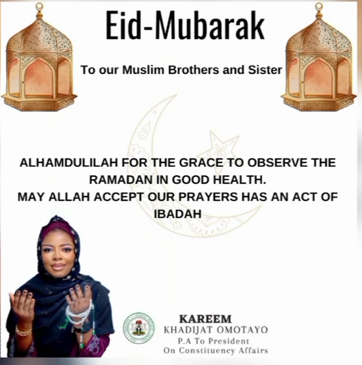 Alhaja Khadijat Kareem Felicitates with Muslims on Eid celebration ...