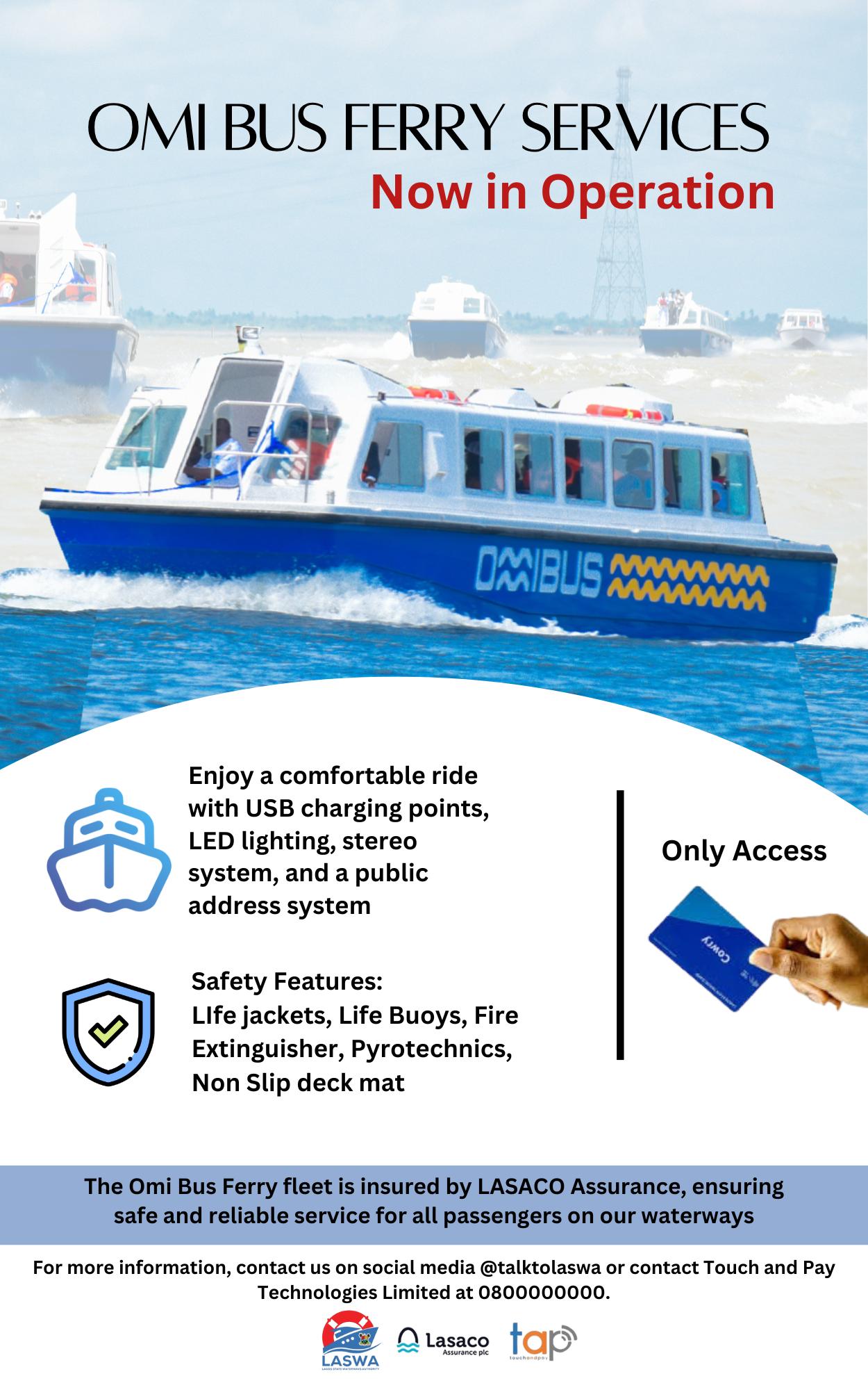Omi Bus Ferry Service Now Operational with Cowry Cards only ~Ajasa-Info