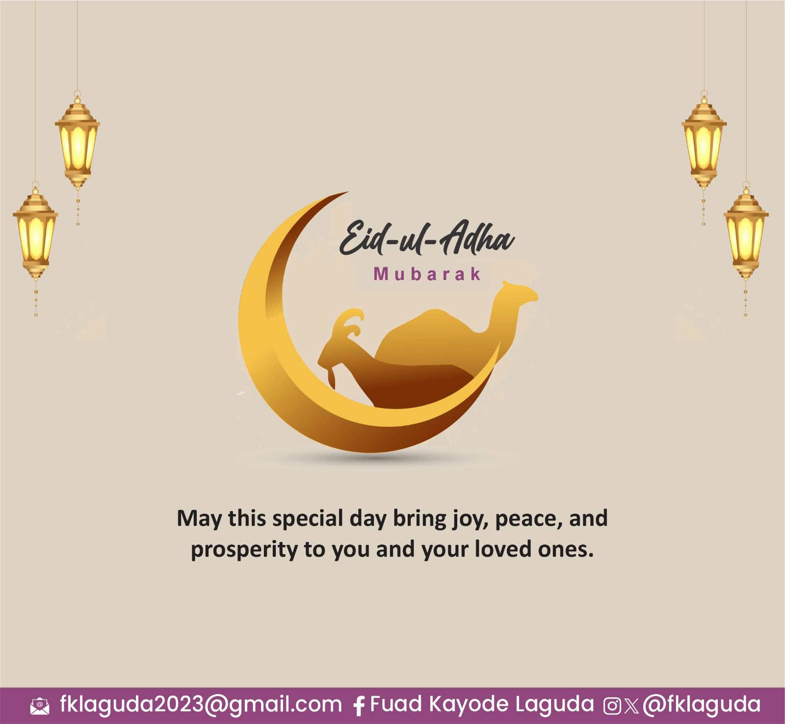 Eid-ul-Adha: Rep. Fuad Laguda Calls for Renewal of Faith, Unity and ...