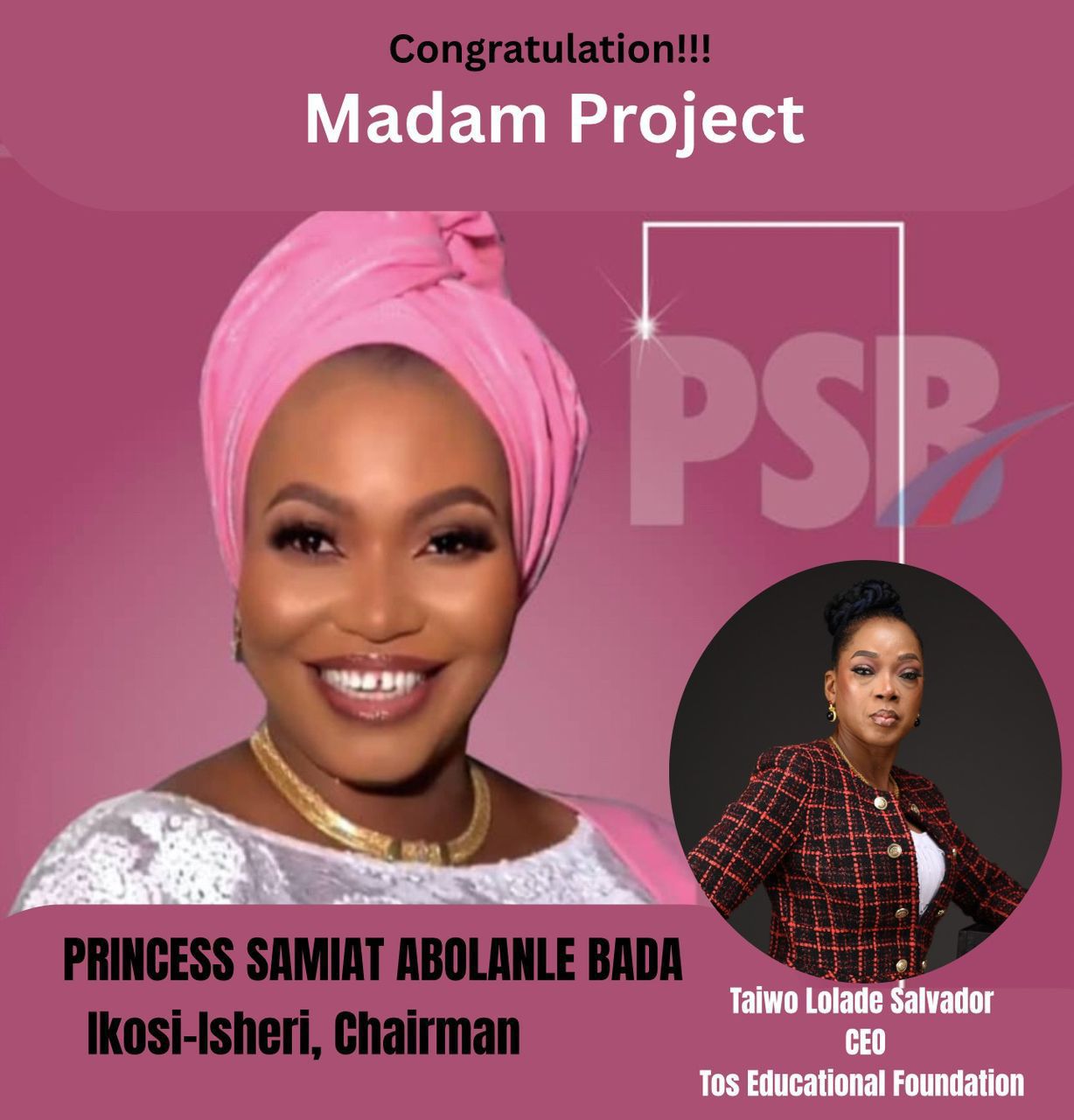 TEAM EDUCATION AND NGO IKOSI-ISHERI CONGRATULATES PRINCESS ABOLANLE ...