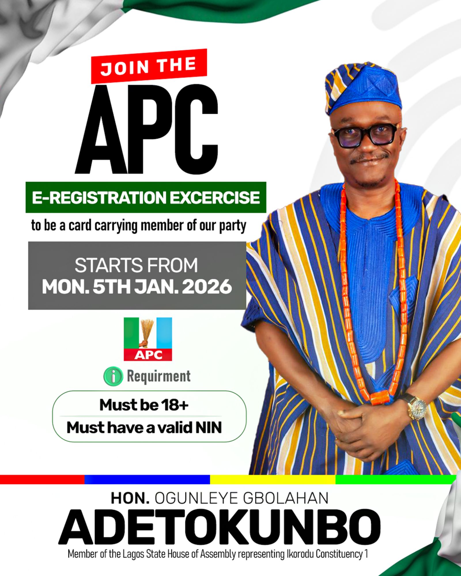 Hon. Ogunleye Gbolahan Encourages Constituents to Participate in APC’s ...